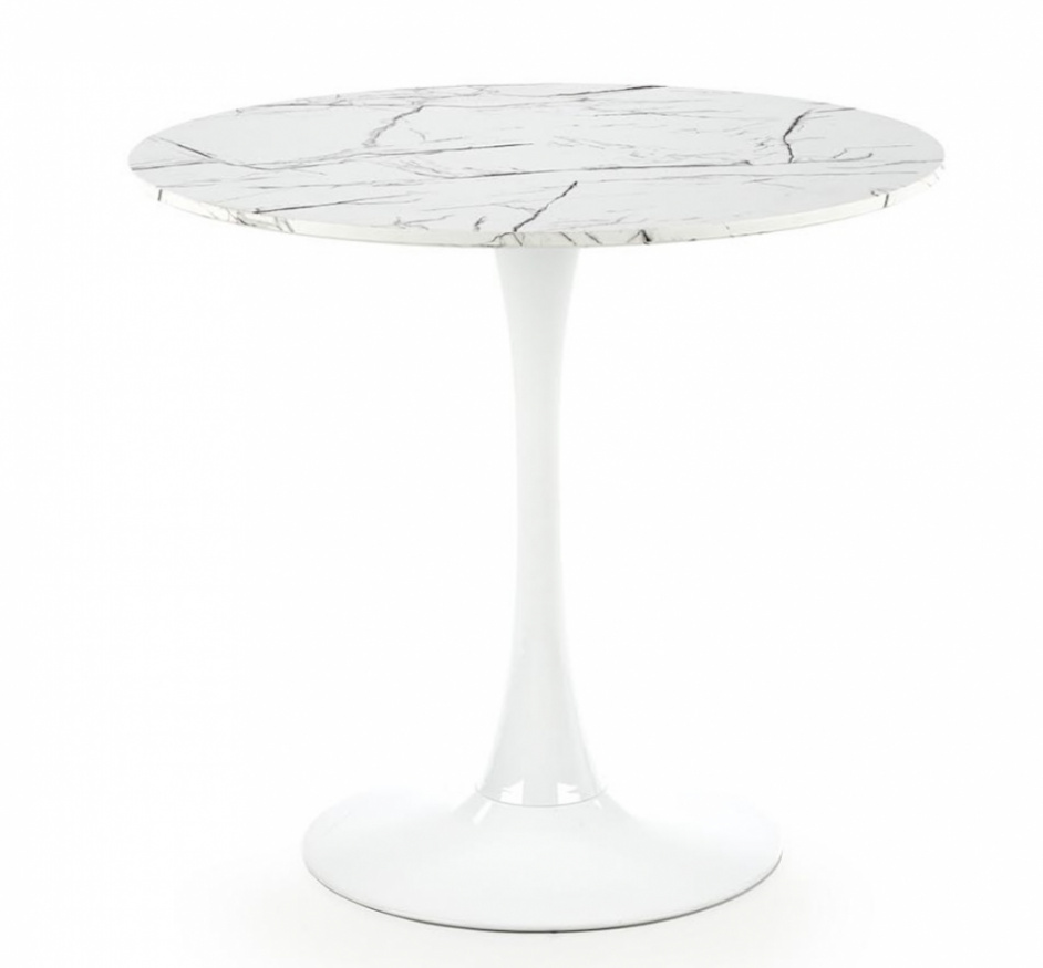 Matbord 'Lorca' Runt 80cm - Marmor/Vit - Köp hos Reforma