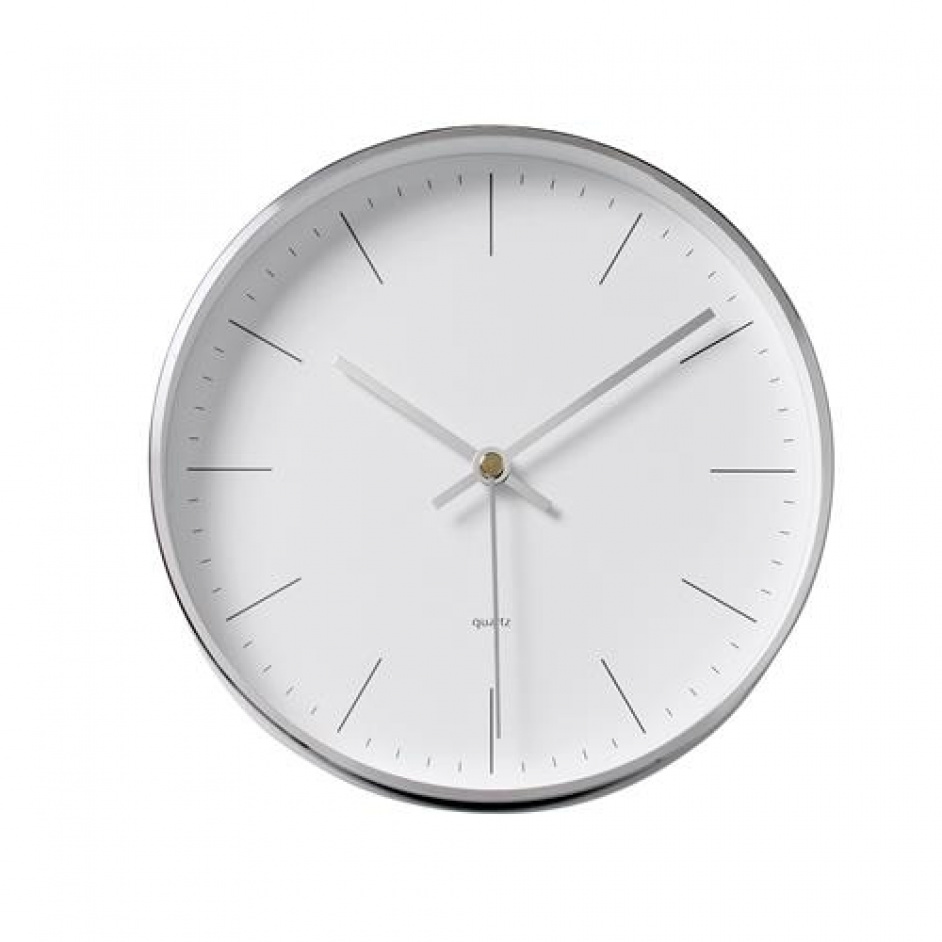 Väggklocka - Silver & Vit - Köp hos Reforma