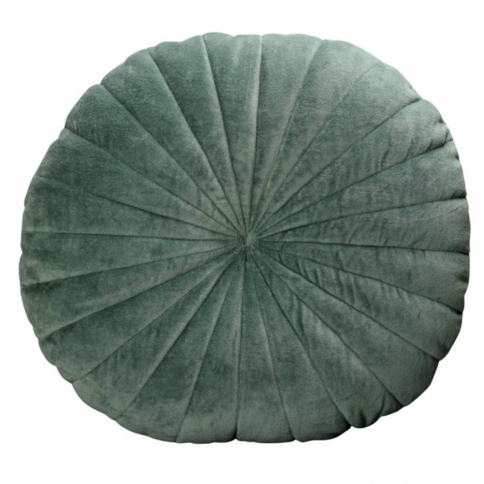 Rund kudde 'Fiest' - Grön/Sammet - Köp hos Reforma
