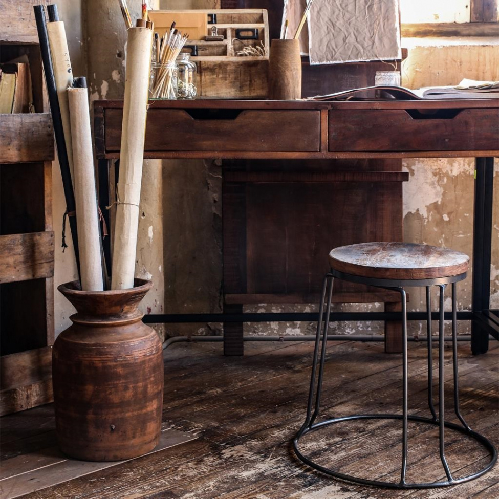 Pall 'Factory' 30 cm - Trä/Järn - Köp hos Reforma